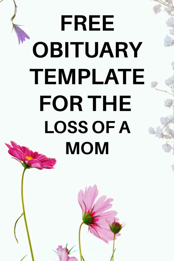 Obituary Template for Mom (plus 2 free templates) - Funeral Programs ...